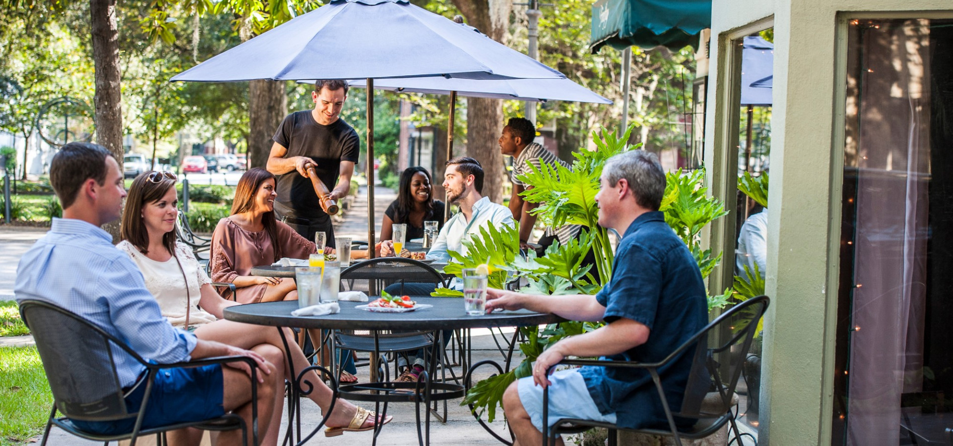 People Outside Restaurant